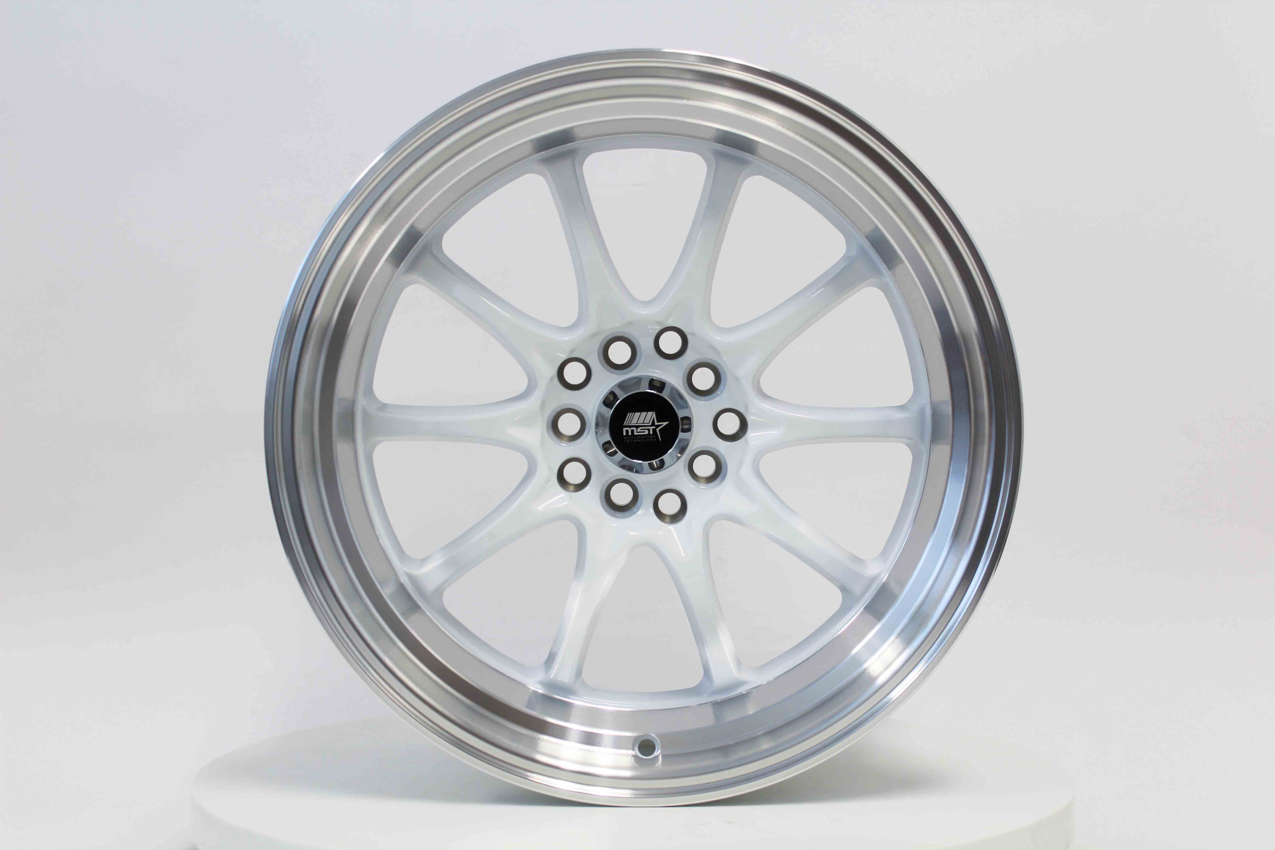 MT11 - White w/Machined Lip - 17x9.0 5x100/5x114.3 Offset +20 – MSTWheels